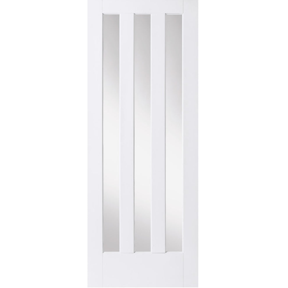 White Primed Aston Frosted Glass Sliding Door System – Green Tree Doors