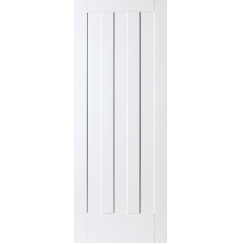 White Primed Aston Panelled Sliding Door System – Green Tree Doors